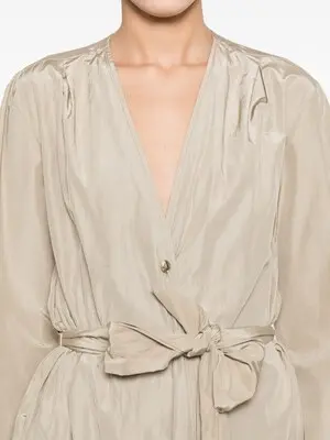 FORTE_FORTE Cotton Blend Midi Dress - Beige