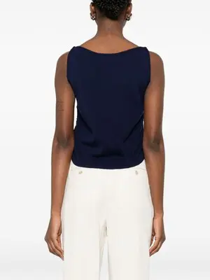DUNST Sleeveless Top With Drawstring Detail - Blue