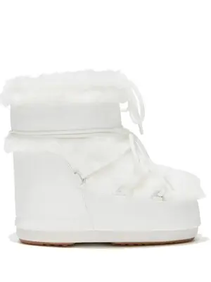 Moon Boot Icon" Low Faux Fur Boot - White