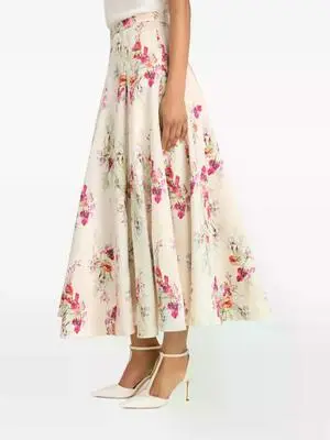 Cinq À Sept Iris Bouquet Hilda Floral Midi Skirt