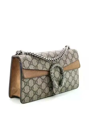 Gucci Dionysus Gg Coated Canvas Small Shoulder Bag With Crystal Embellished Metal - Brown