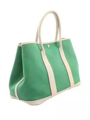 Hermès 2016 Toile And Vache Garden Party Pm Tote Bag - Green