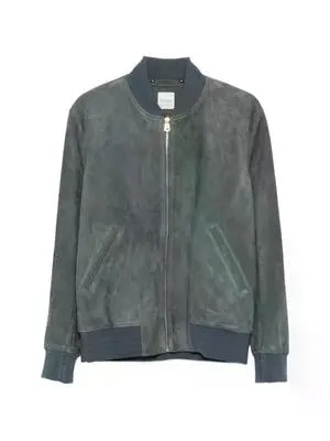 Paul Smith Suede Bomber Jacket - Blue