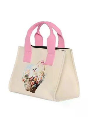 MSGM Printed Tote Bag - Neutrals