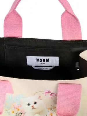 MSGM Printed Tote Bag - Neutrals