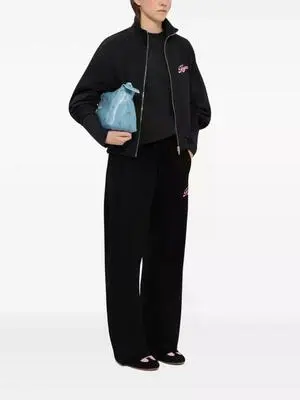 MSGM Logo Embroidered Track Pants - Black
