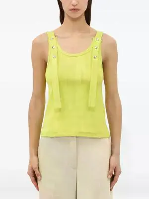 MSGM Tie Strap Top With Pearl Embellishments - Yellow