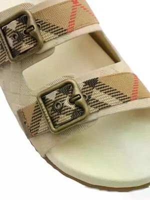 Burberry Check Embossed Strap Sandals - Neutrals