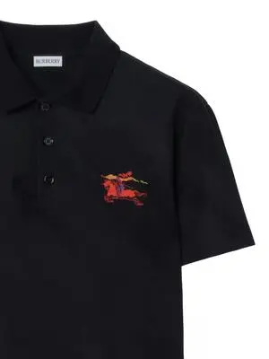 Burberry Ekd Cotton Polo Shirt - Black