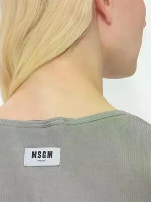 MSGM Long-sleeve Ribbed Top