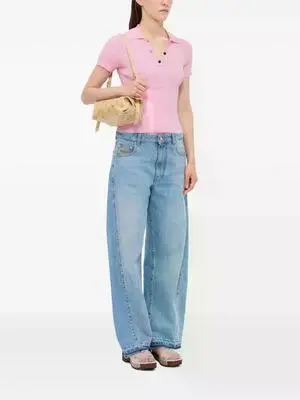 MSGM Ribbed Knit Polo Shirt