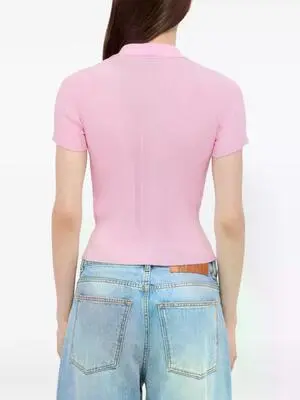 MSGM Ribbed Knit Polo Shirt