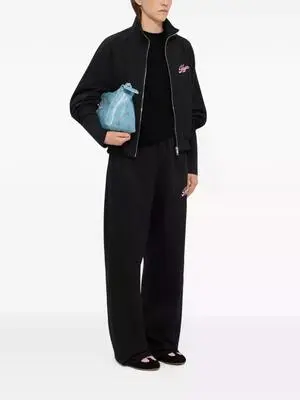 MSGM Embroidered Long-sleeve Sweatshirt - Black