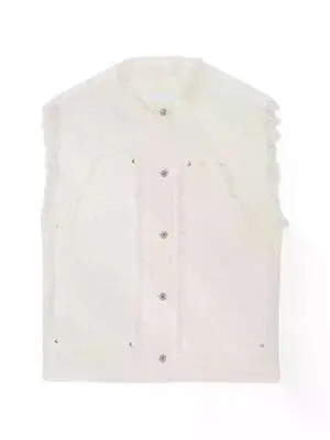MSGM Frayed Buttoned Vest - Neutrals