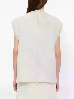 MSGM Frayed Buttoned Vest - Neutrals