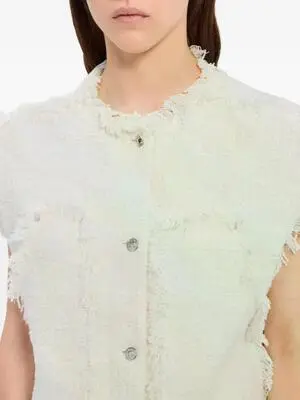 MSGM Frayed Buttoned Vest - Neutrals