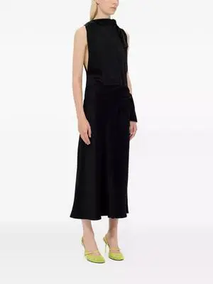 MSGM Bow Knot Midi Dress - Black