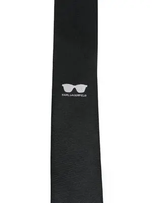 Karl Lagerfeld Logo Detail Neck Tie - Black