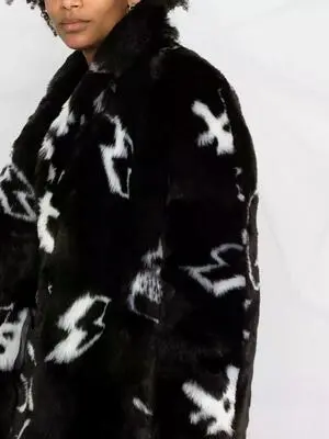 Philipp Plein Monogram Faux Fur Coat