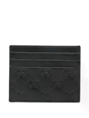 Gucci Gg Emblem Card Case - Black