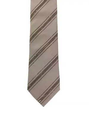 Brunello Cucinelli Striped Neck Tie - Neutrals