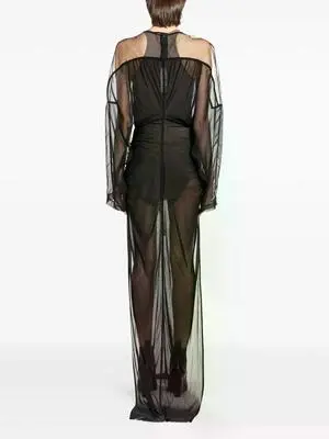 Rick Owens Temple Collage Boat-neck Maxi Dress