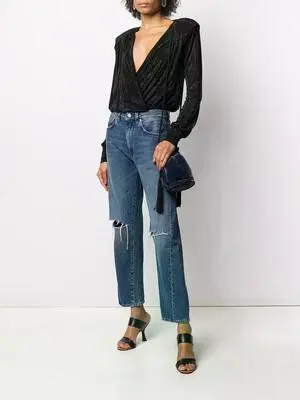 Philipp Plein Crystal-embellished Wrap Bodysuit