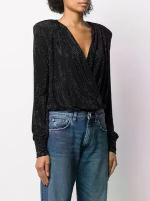 Philipp Plein Crystal-embellished Wrap Bodysuit