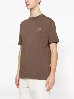 Stone Island Logo-patch T-shirt - Brown