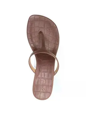 Marsèll Thong Crocodile-effect Sandals - Brown