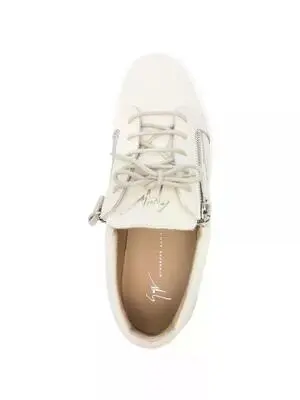 GIUSEPPE ZANOTTI Frankie Zip-up Lace-up Sneakers - Neutrals
