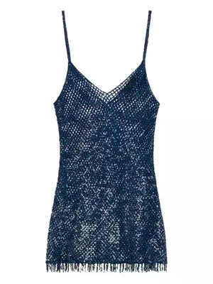 Alanui Fringed Mini Dress - Blue