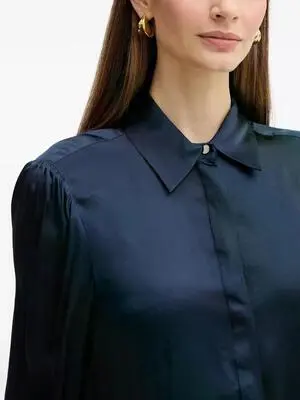 FRACOMINA Puff-sleeve Button-up Shirt - Blue