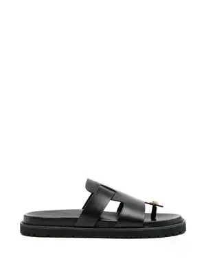 Versace Calf Leather Medusa Emblem Thong Sandals