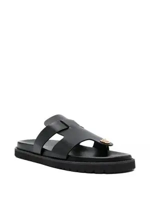 Versace Calf Leather Medusa Emblem Thong Sandals