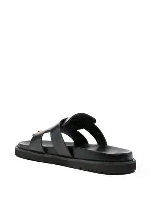 Versace Calf Leather Medusa Emblem Thong Sandals