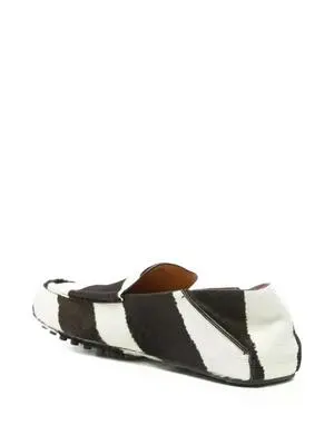 TOD'S Striped Gommino Loafers - Brown