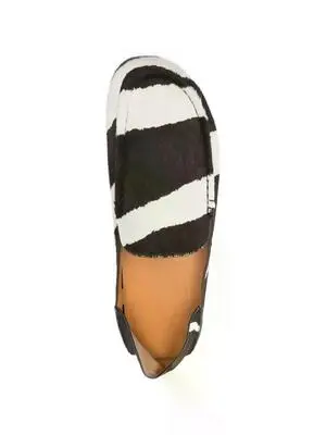TOD'S Striped Gommino Loafers - Brown