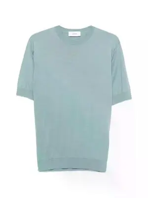 LARDINI Crew-neck Knitted T-shirt - Blue