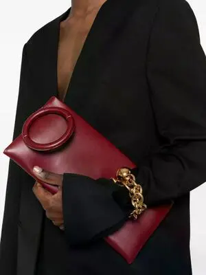 TOM FORD Leather Clutch With Round Handle - Red