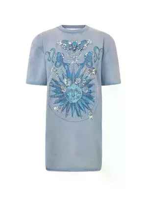 Philipp Plein Mini Butterfly-motif Dress - Blue
