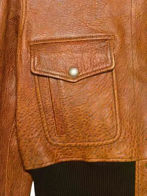 Antonio Marras Ribbed-hem Leather Jacket