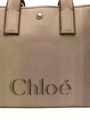 Chloé Embossed Stripe Tote Bag - Neutrals