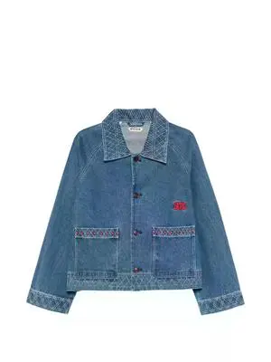 BODE Embroidered Denim Jacket - Blue