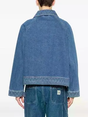 BODE Embroidered Denim Jacket - Blue