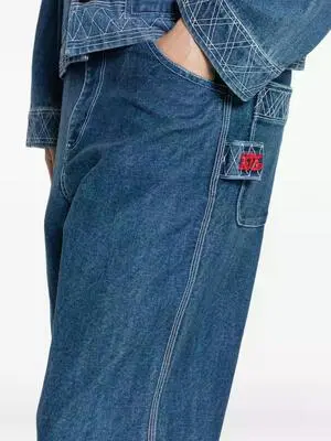 BODE Embroidered Straight Leg Trousers - Blue