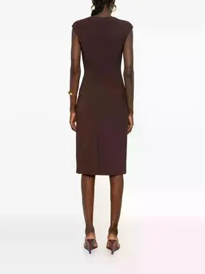 Elisabetta Franchi Zip-up Midi Dress - Brown