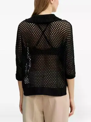 Joseph Ribkoff Half-zip Open Knit Sweater