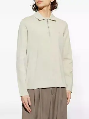 SAMSOE SAMSOE Zip Polo Shirt - Neutrals