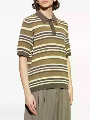 SAMSOE SAMSOE Striped Polo Shirt - Green